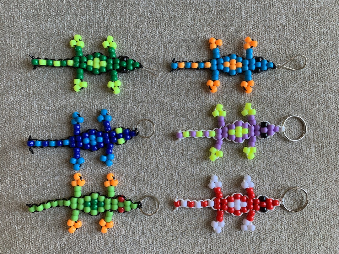 Custom Lizard Kandi Pony Bead Keychain - You Choose the Colors - Etsy