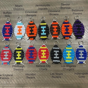Pro Football Team Color Pony Bead Keychains/afc/nfc/sports - Etsy