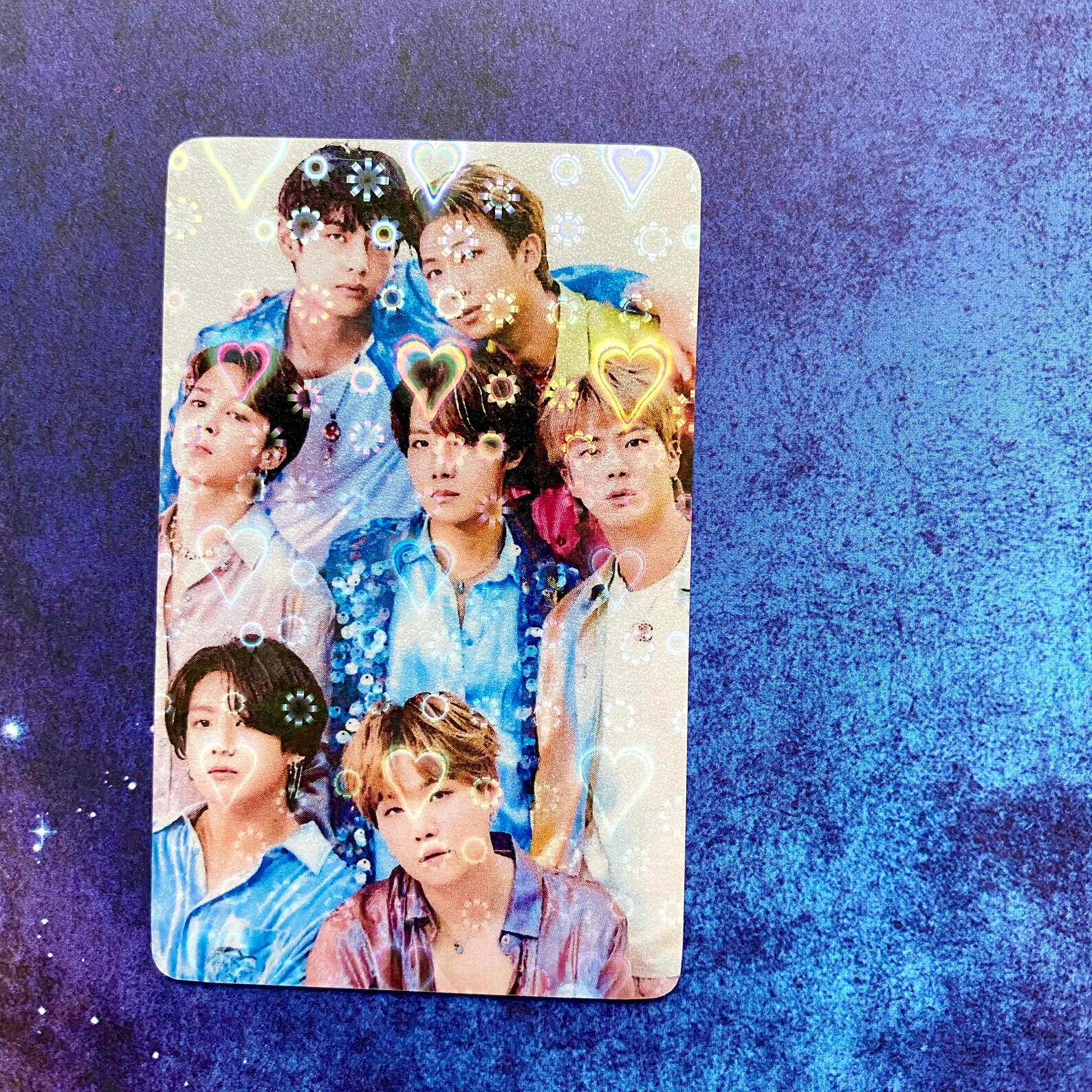 BTS Cute Hologram Heart Photocards | Etsy