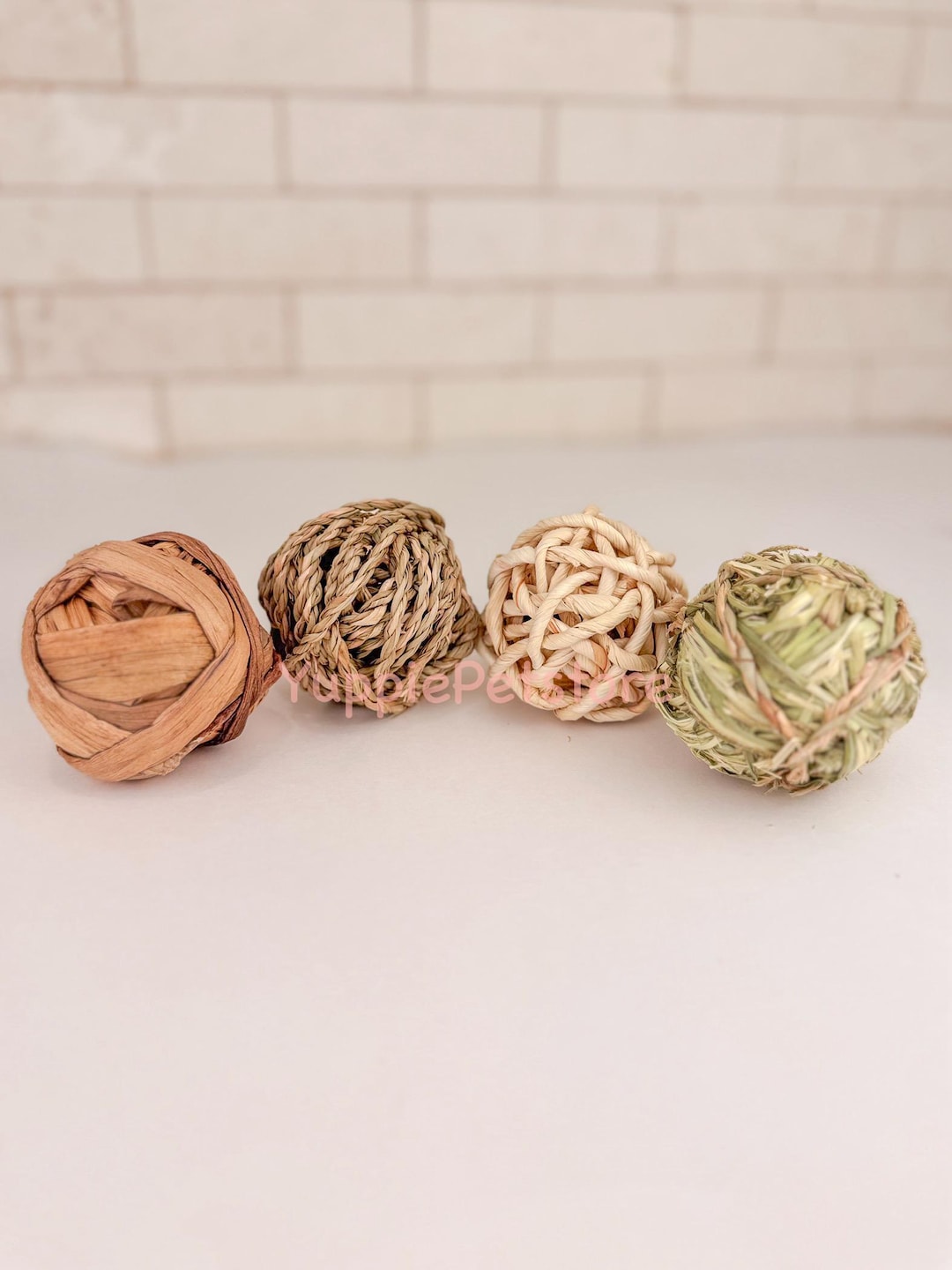 Natural Chew Balls for Rabbits: Handwoven Foraging Toys, Set of 4 - Etsy