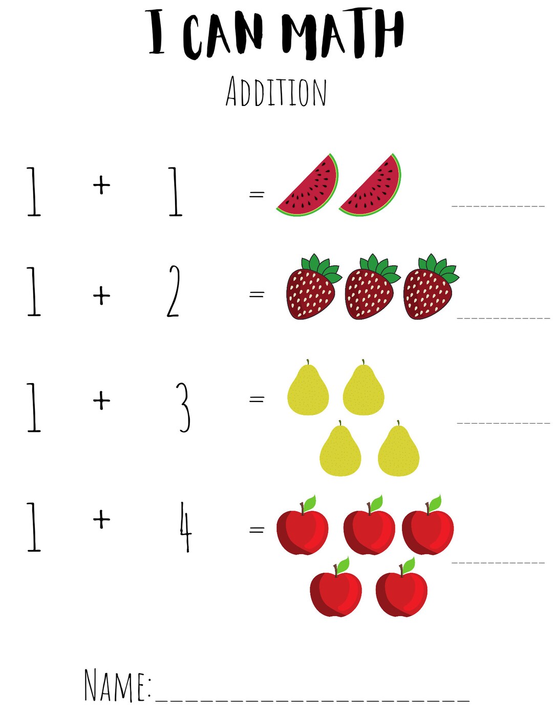 I Can Math: Addition - Etsy