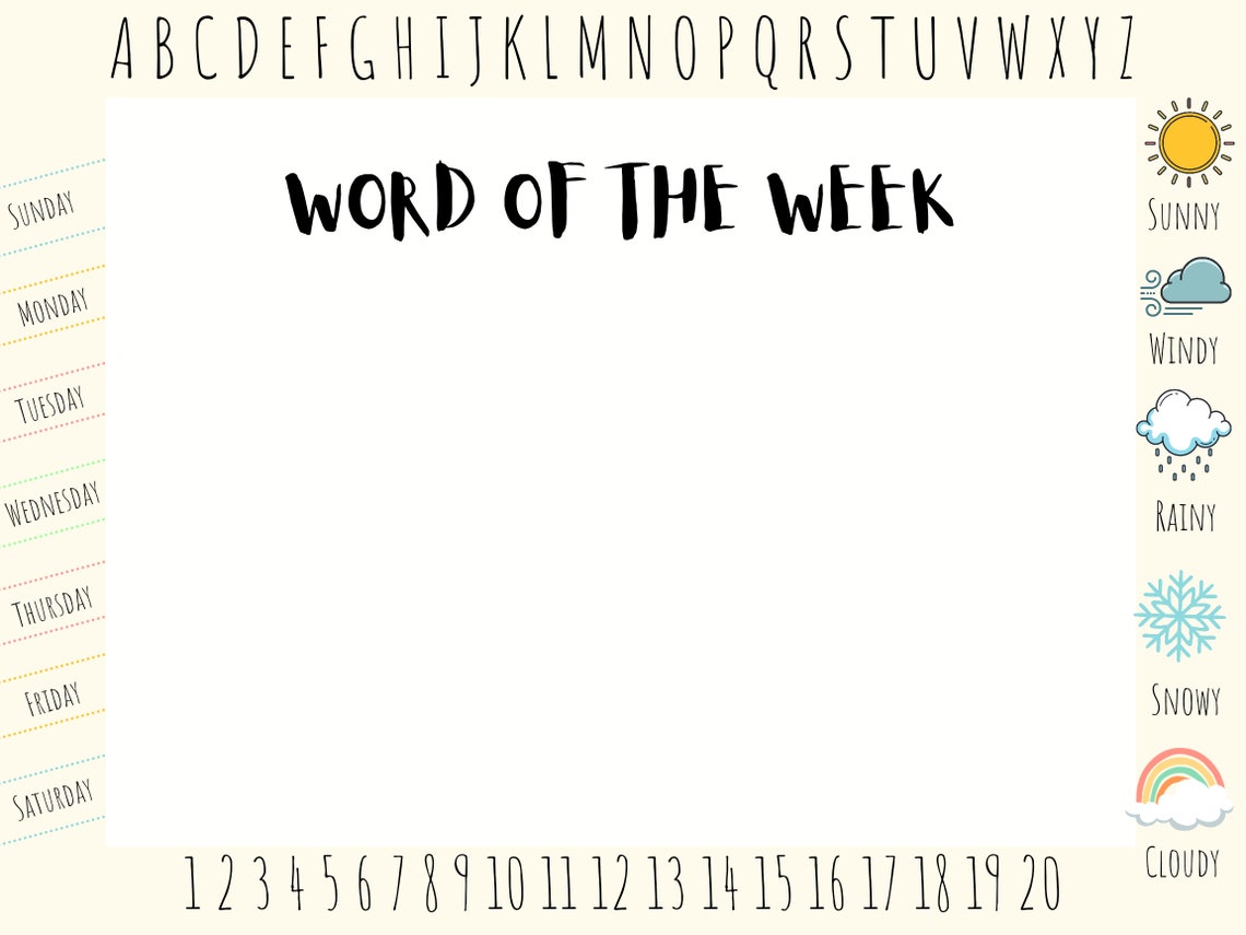 Word of the Week Poster - Etsy