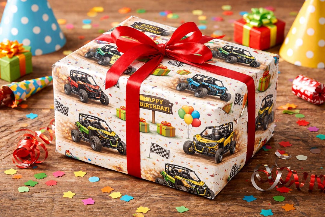 Can-am UTV Racing Birthday Wrapping Paper | Off-road Motocross Theme - Etsy