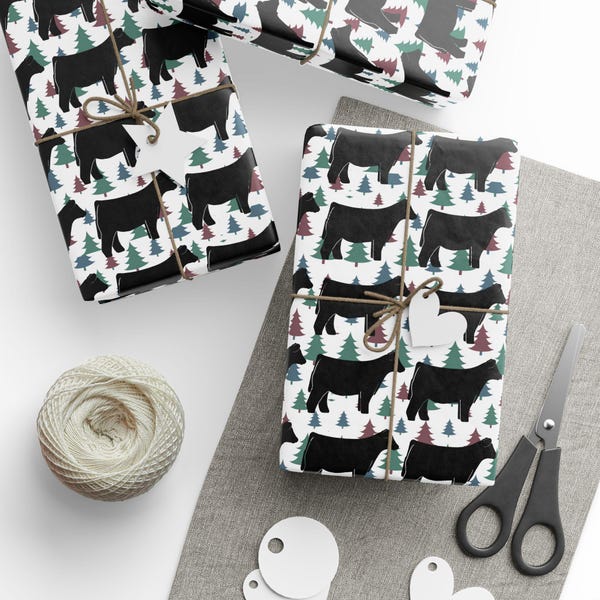 Christmas Farmhouse Wrapping Paper - Etsy