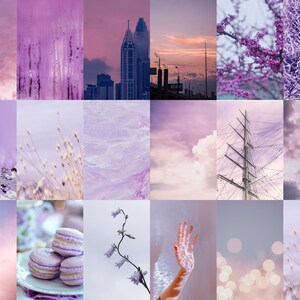 50 Pcs Blue Blush Aesthetic Collage Kit, Printable Wall Photo Kit ...