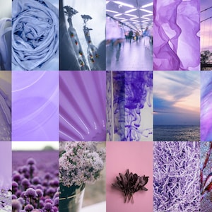50 Pcs Blue Blush Aesthetic Collage Kit, Printable Wall Photo Kit ...