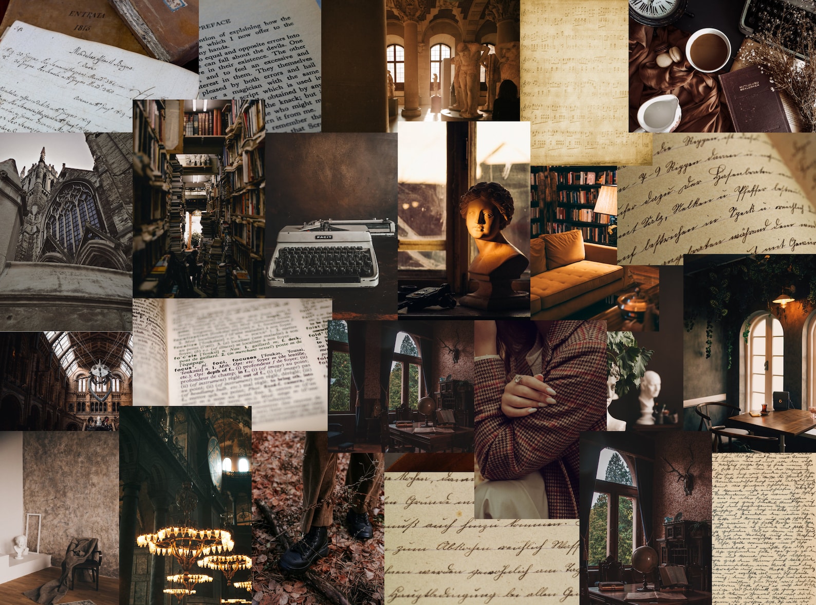 60 Pcs Dark Academia Collage Kit, Printable Wall Photo Kit, Dark Edgy ...