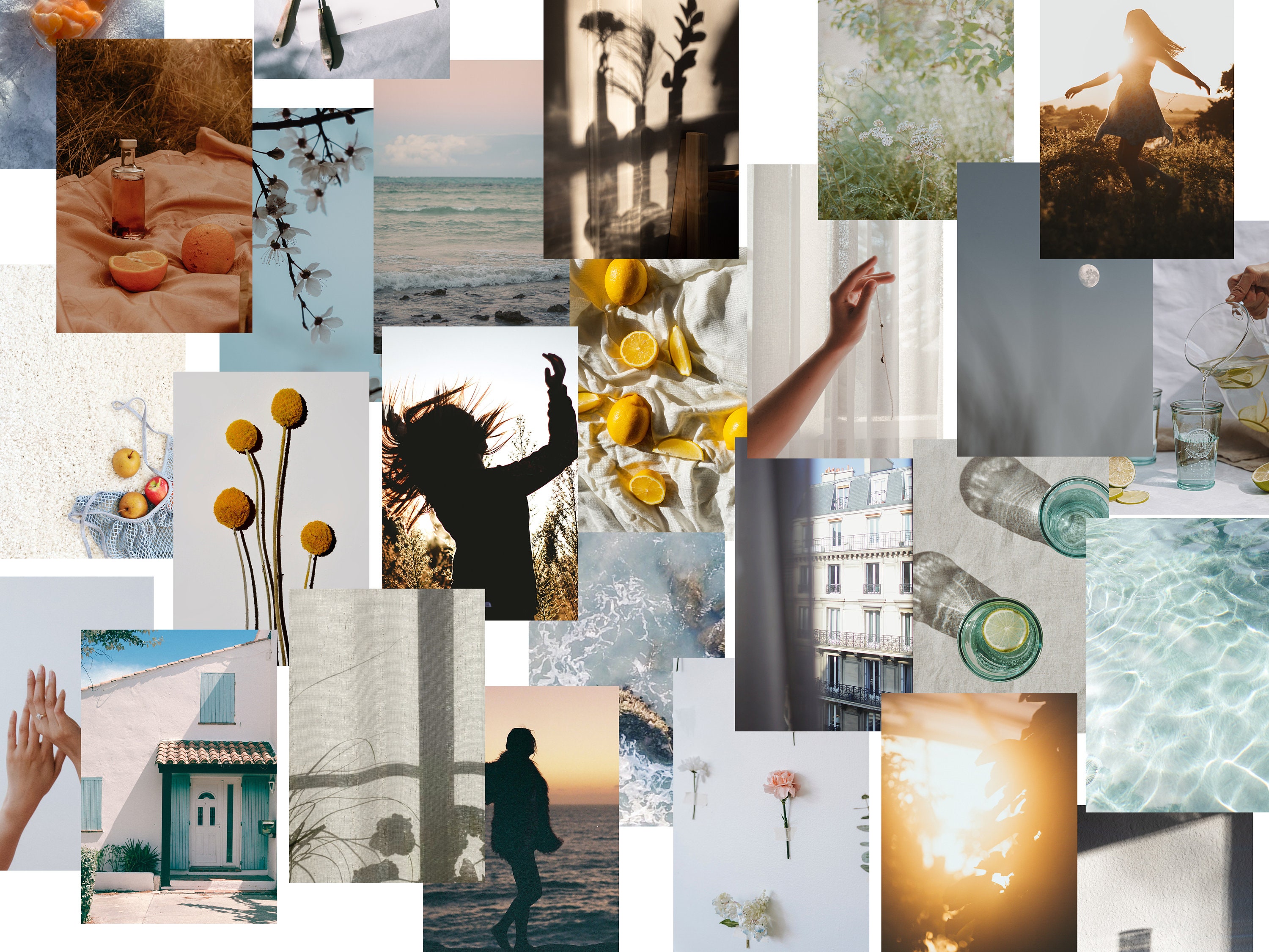 80 Pcs Breezy Natural Aesthetic Collage Kit, Printable Wall Collage Kit ...