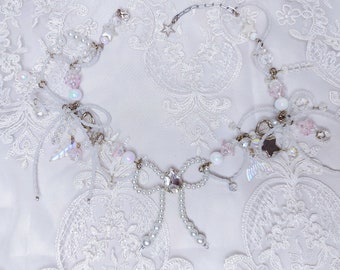 Angelic Scalloped Necklace Angle Core Beaded Bridgerton Princess Angel ...