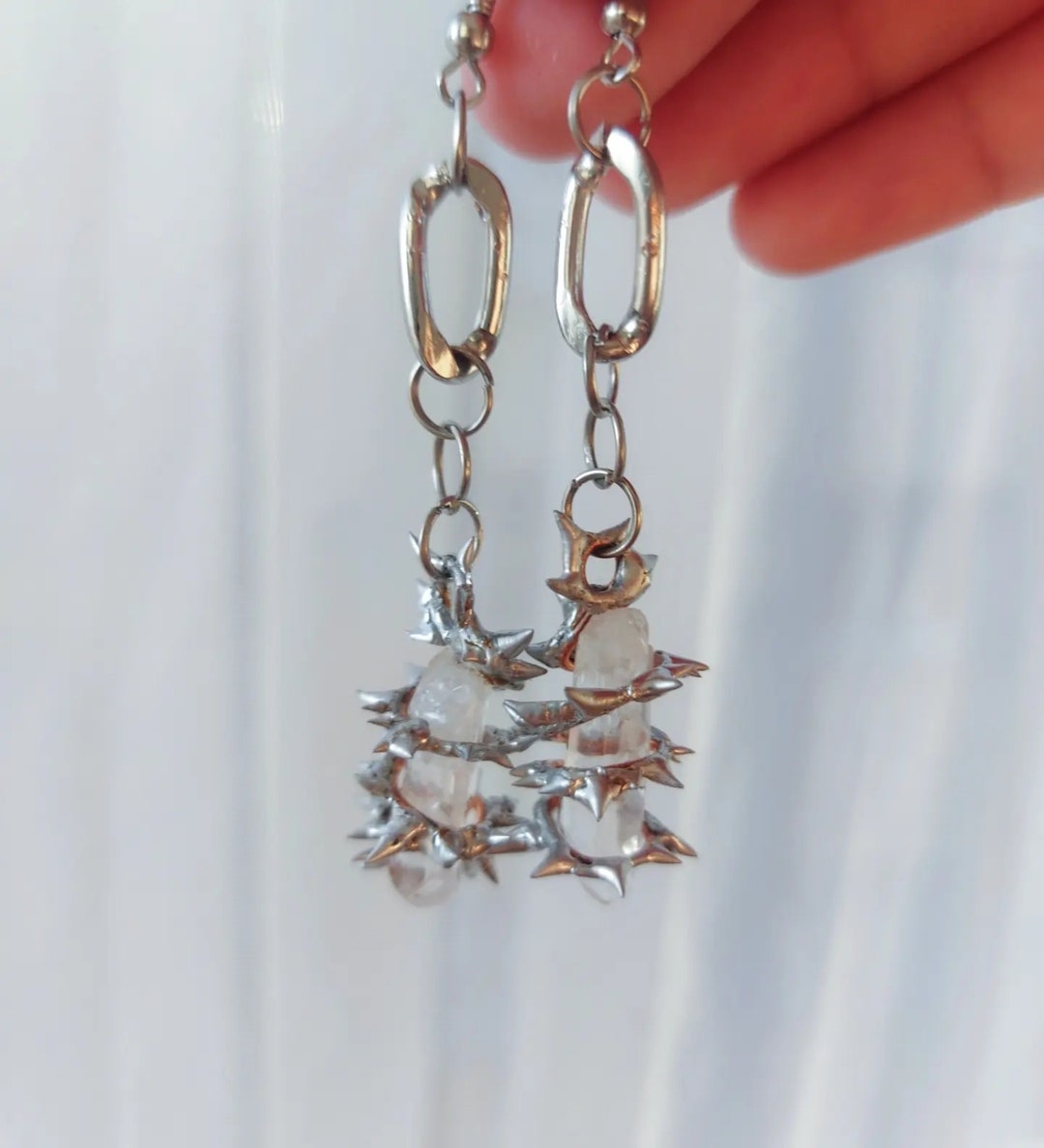 Spikey Grunge Crystal Earrings - Etsy