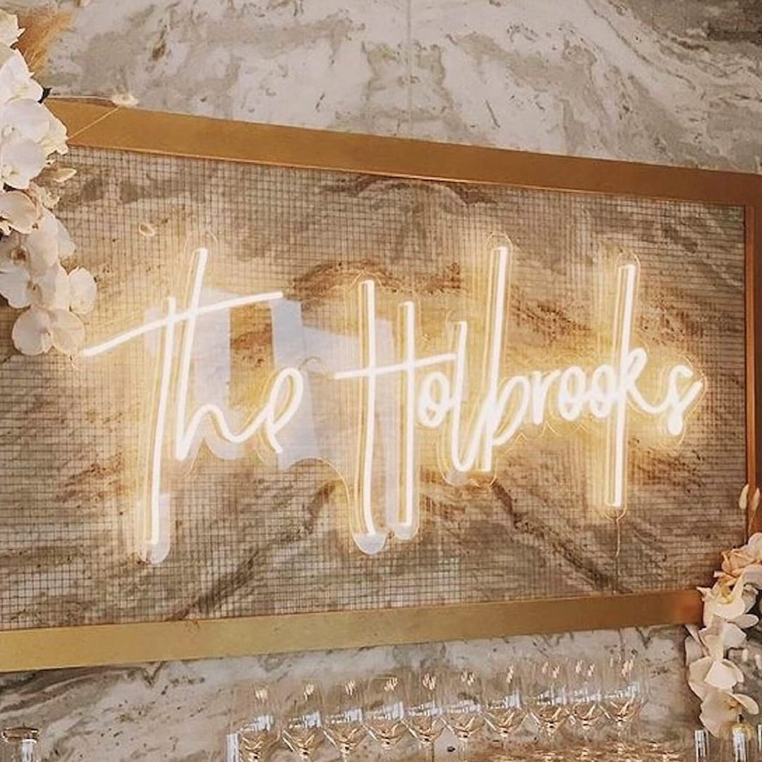 Wedding Neon Signs Custom, Neon Wedding Last Name Sign, Led Light, Neon ...