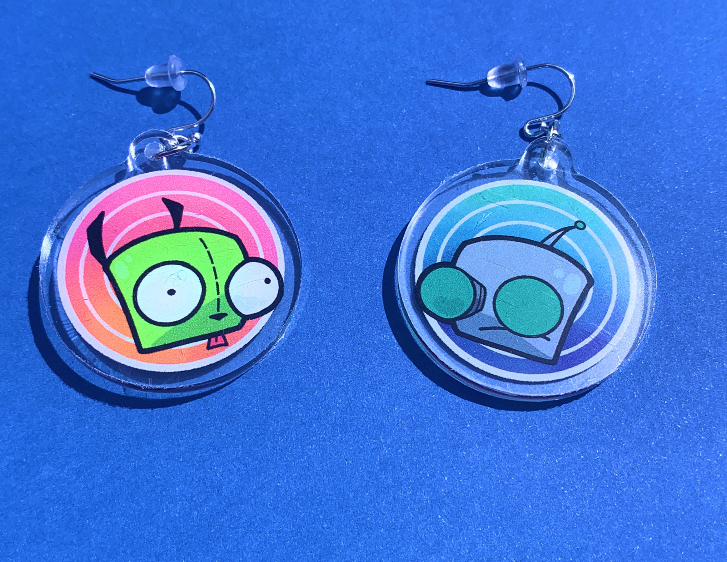 GIR Invader Zim Reversible Earrings L Goth Clip on Earrings L Pastel ...