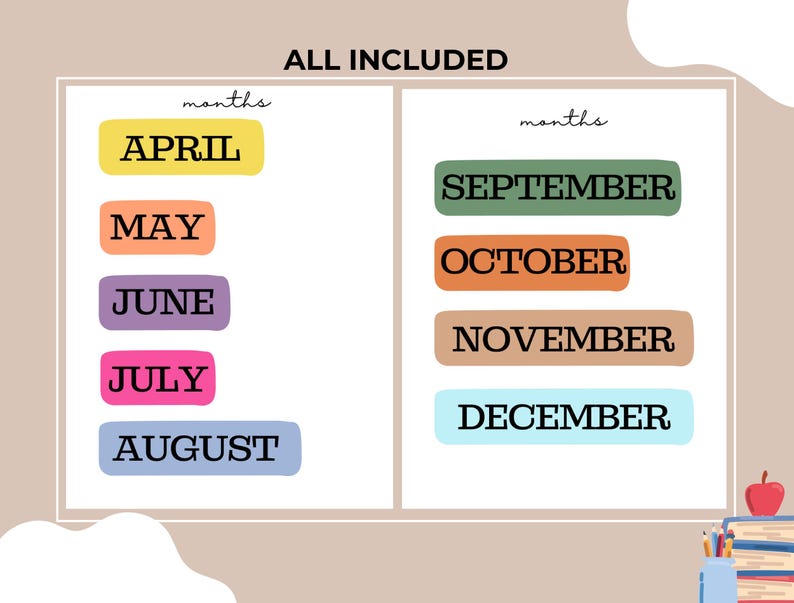 Printable Preschool Kindergarten Calendar Bundle Elementary Calendar ...