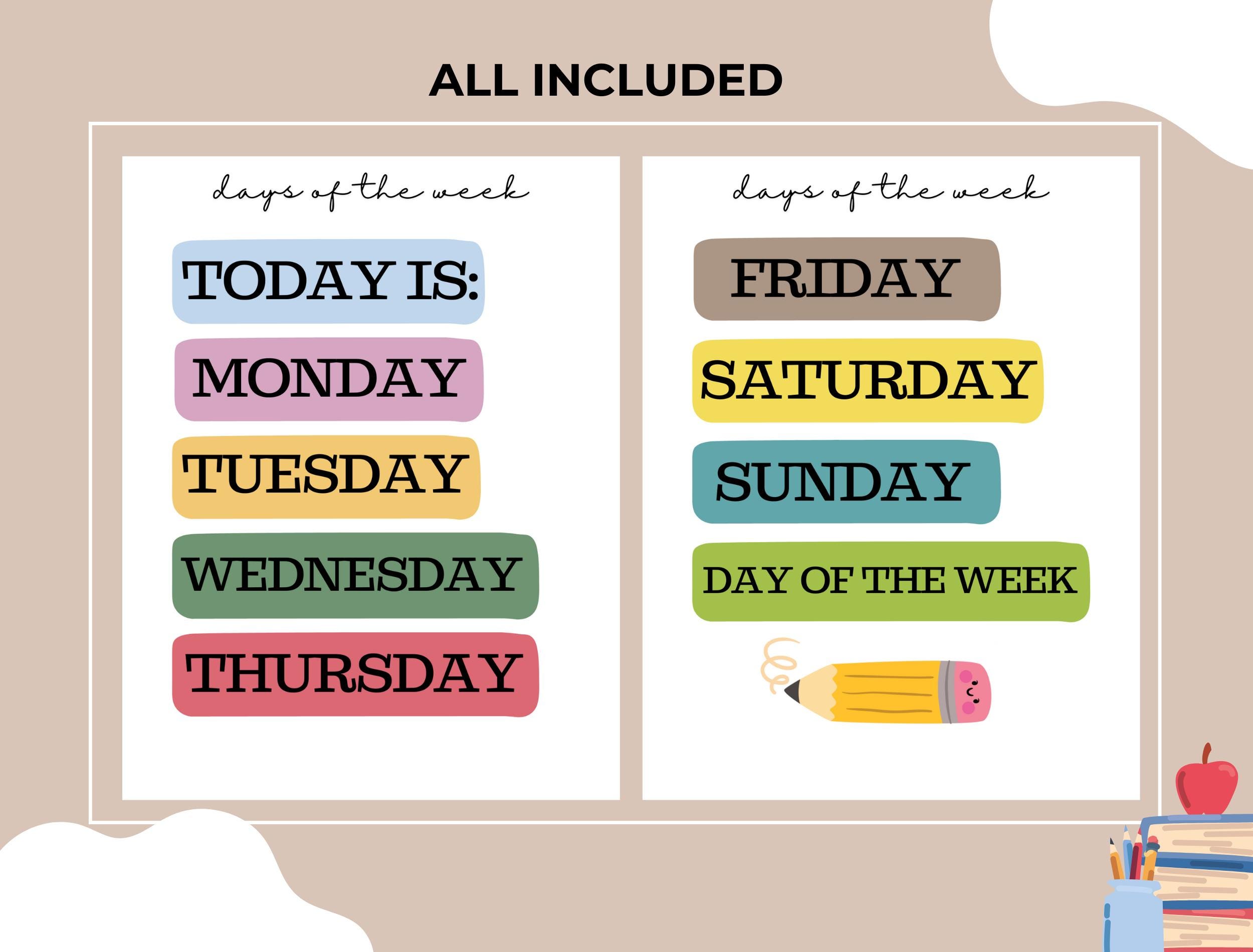 Printable Preschool Kindergarten Calendar Bundle Elementary Calendar ...