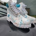 Timberland Boots Custom Made Men's Waterproofs Turquoise and White - Etsy