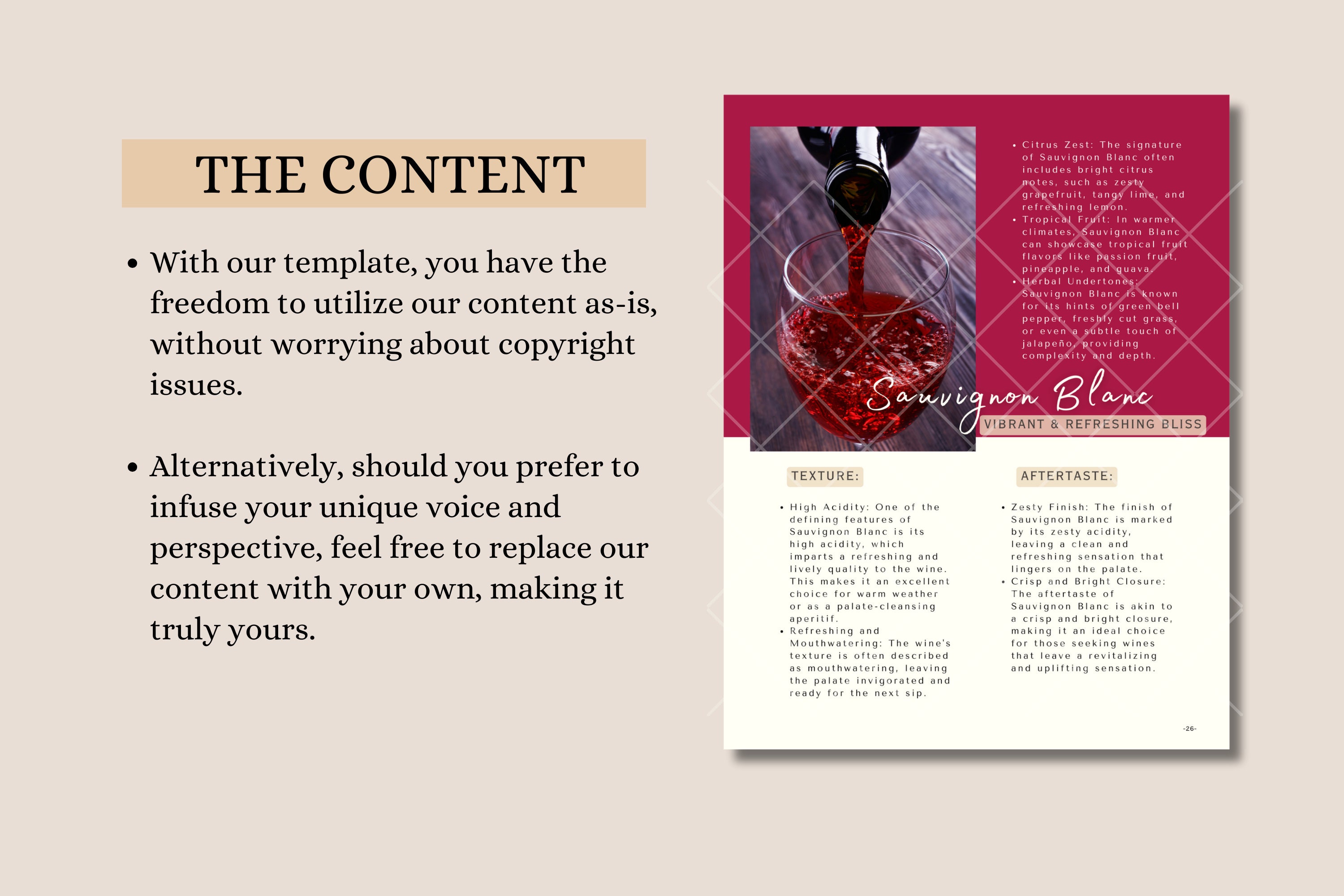 Wine Handbook Template|all About Wine| Wine Guide Worksheet Template ...