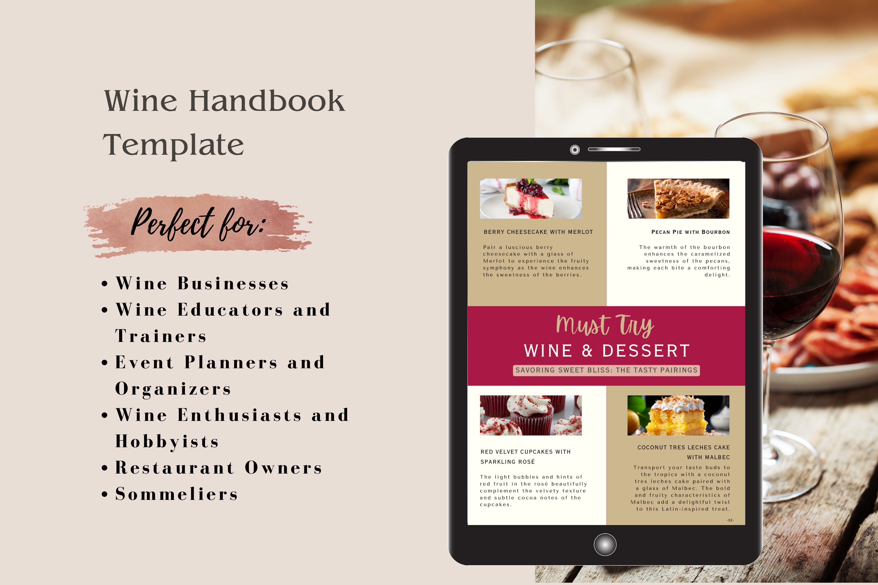 Wine Handbook Template|all About Wine| Wine Guide Worksheet Template ...