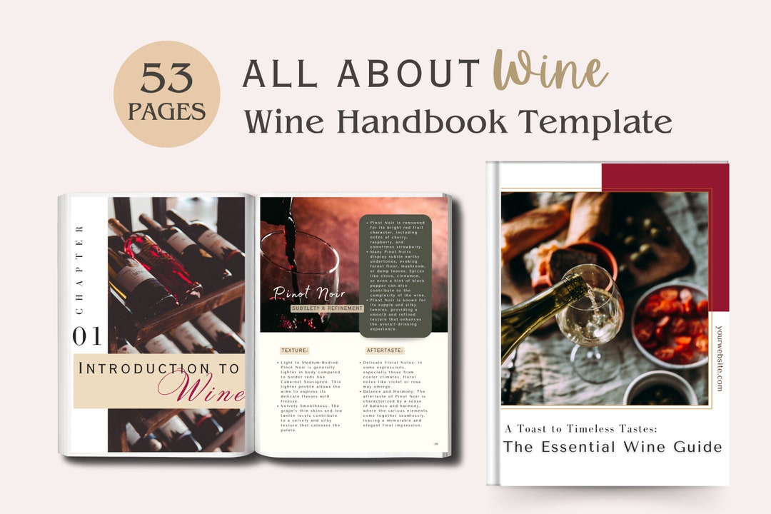 Wine Handbook Template|all About Wine| Wine Guide Worksheet Template ...