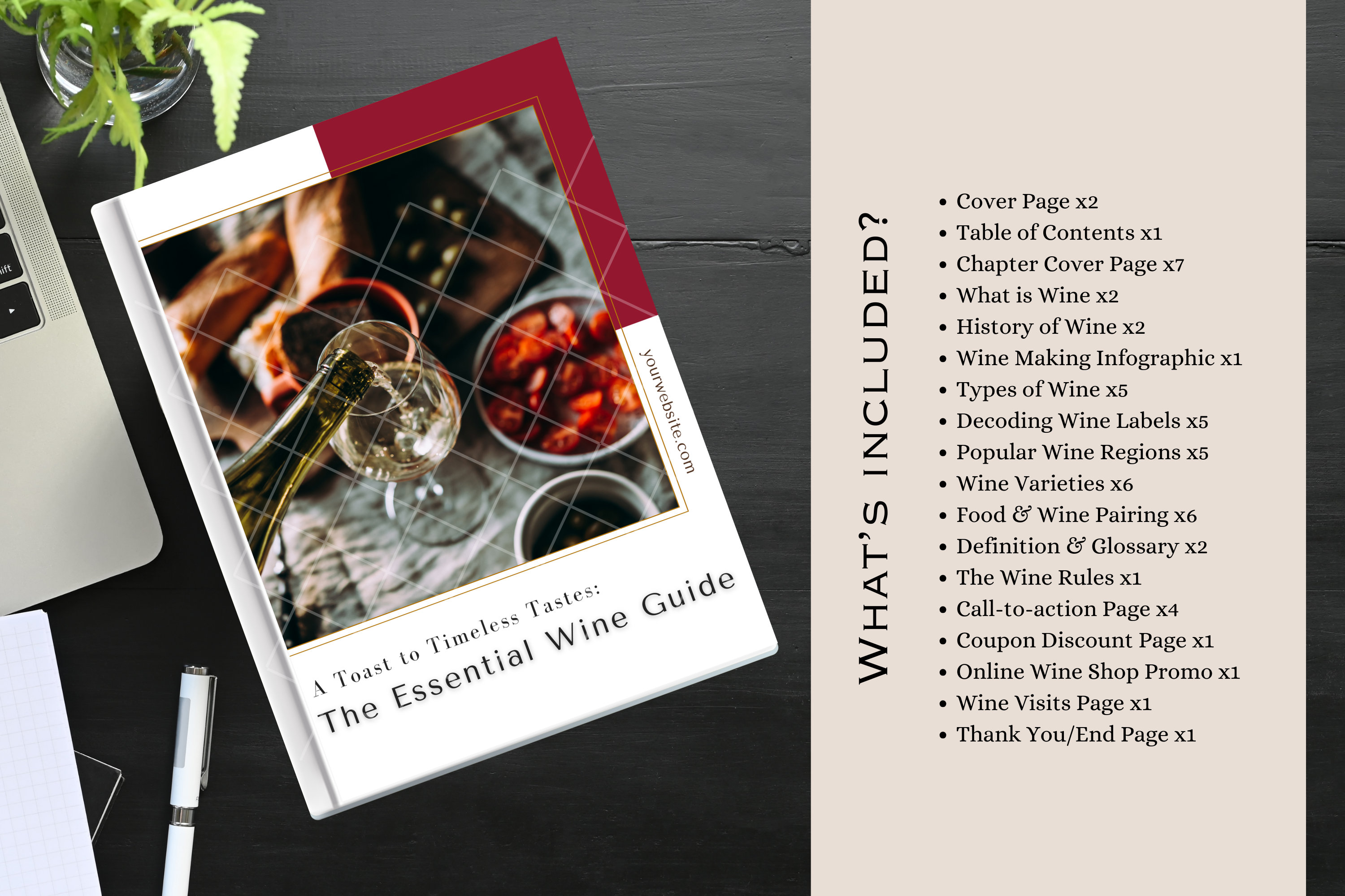 Wine Handbook Template|all About Wine| Wine Guide Worksheet Template ...