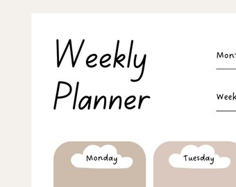 Neutral Daily, Weekly and Monthly Planner Pages - 11 X 8.5 Inches PDF ...