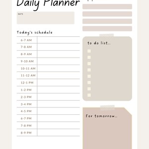 Neutral Daily, Weekly and Monthly Planner Pages - 11 X 8.5 Inches PDF ...