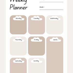 Neutral Daily, Weekly and Monthly Planner Pages - 11 X 8.5 Inches PDF ...