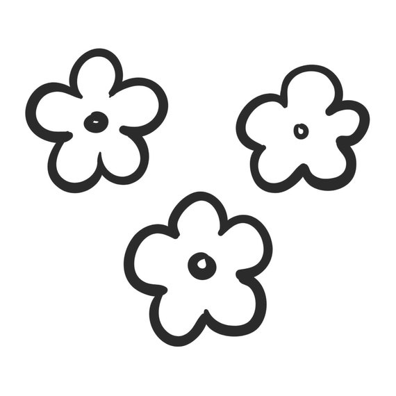 Digital Download Triple Flower Simple Design Instant - Etsy