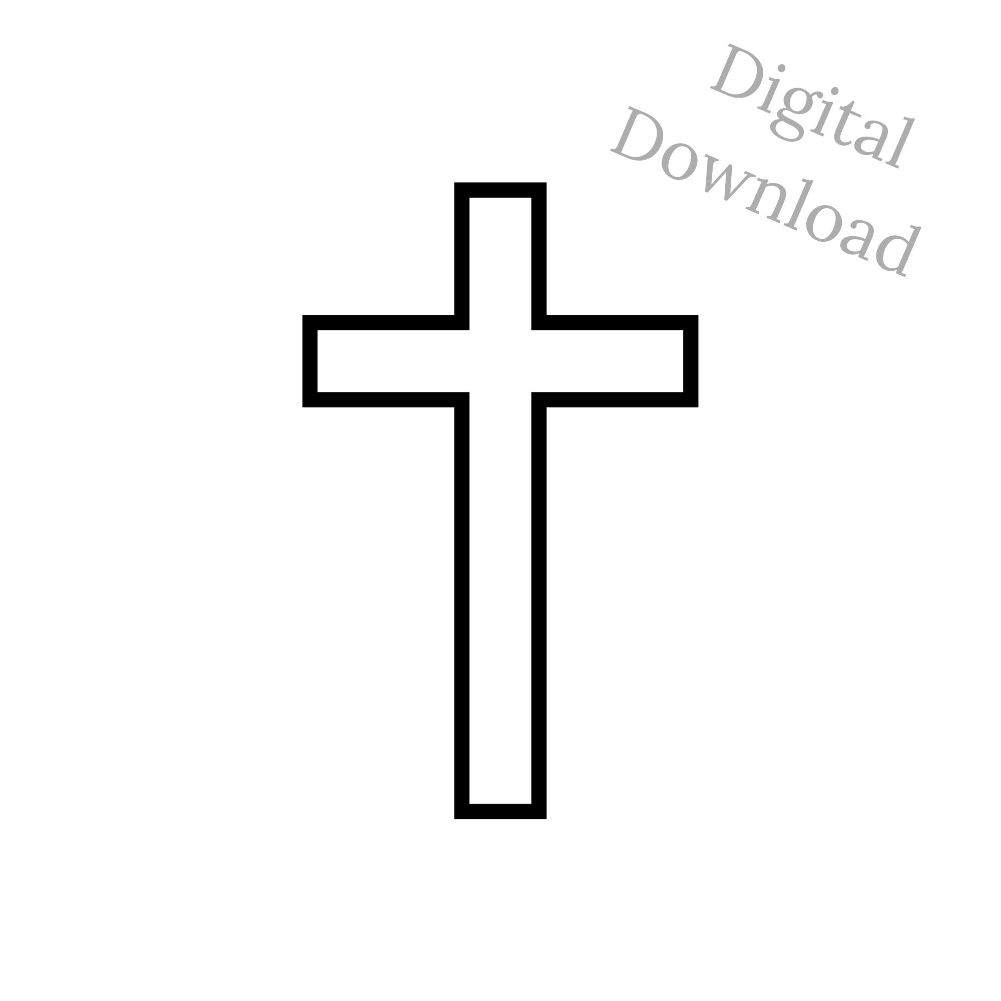 Digital File Cross, Religious, Cross Symbol, Instant Download, Jesus ...