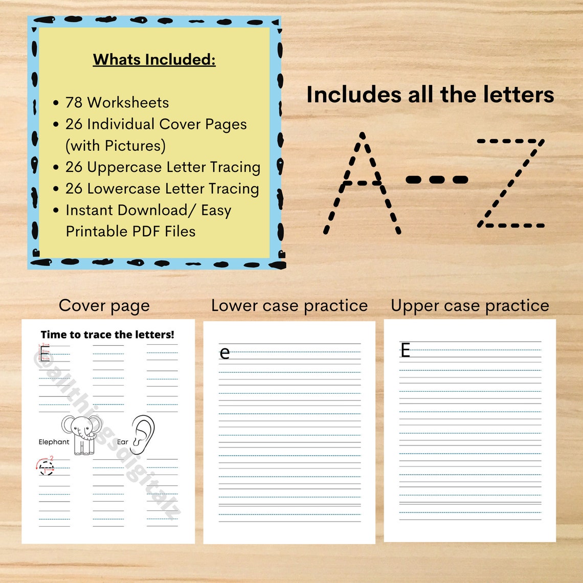 Learning the Alphabet Practice Writing Worksheet Downloadable Letter ...