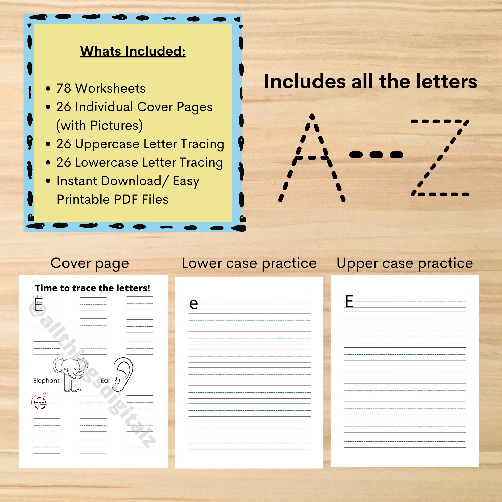 Learning the Alphabet Practice Writing Worksheet Downloadable Letter ...