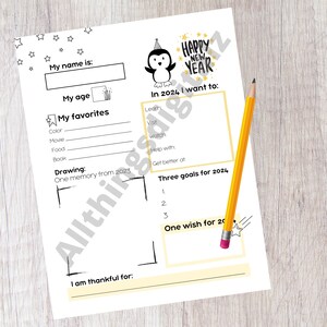 New Years Resolution Printable for Kids New Years Reflection Year in ...
