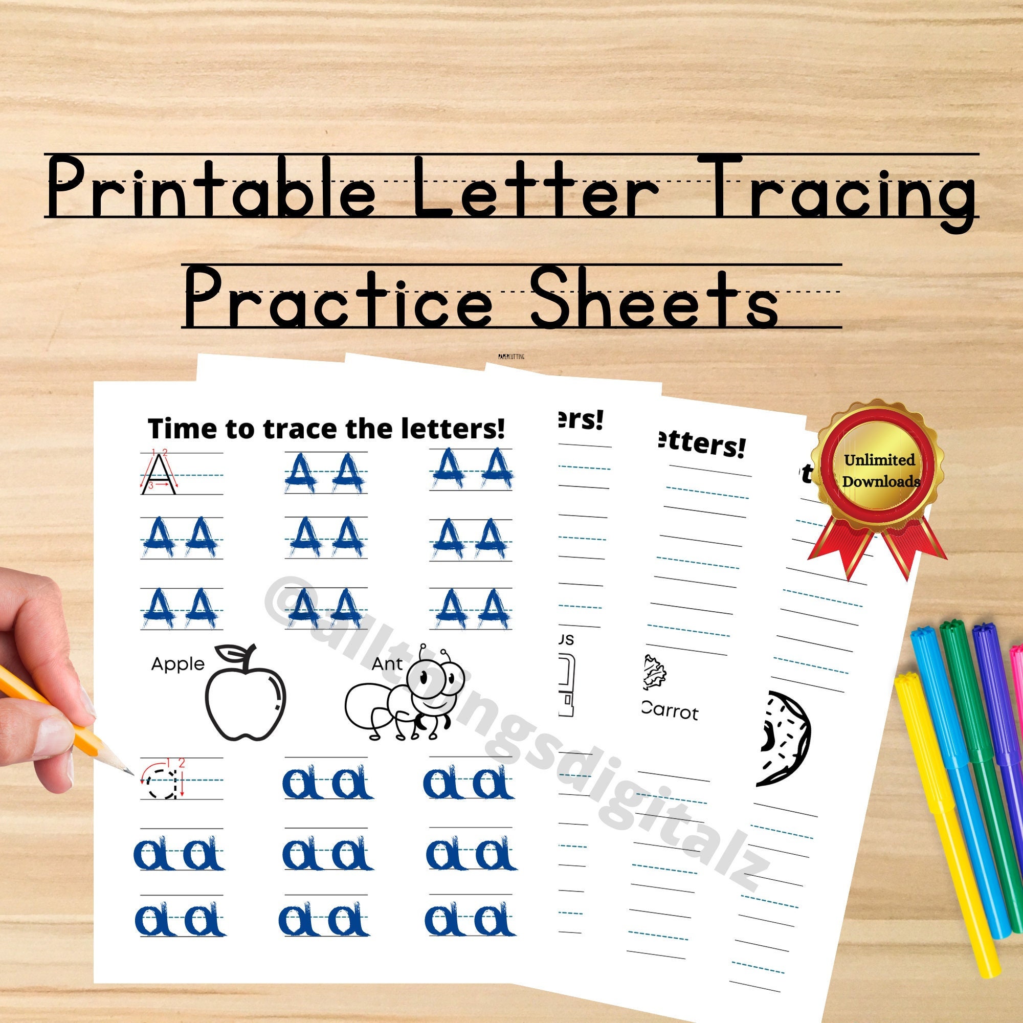 Learning the Alphabet Practice Writing Worksheet Downloadable Letter ...