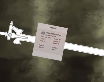 Sword Art Online Dark Repulser Blueprint PDF Template - Etsy