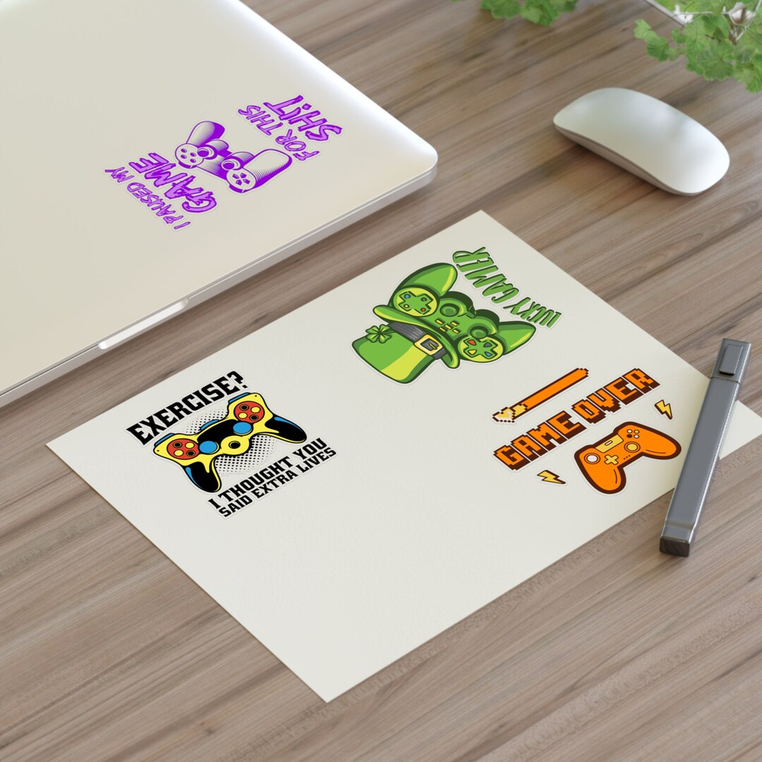 Funny Gamer Controller Designs Sticker Sheets - Etsy