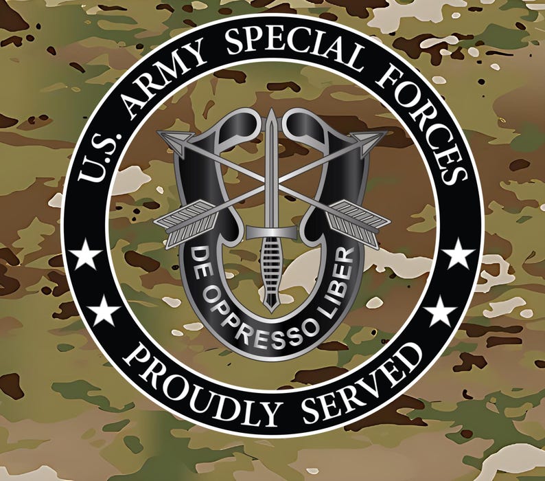Bundle of 4 US ARMY Special Forces Design. Green Beret Logo " De ...