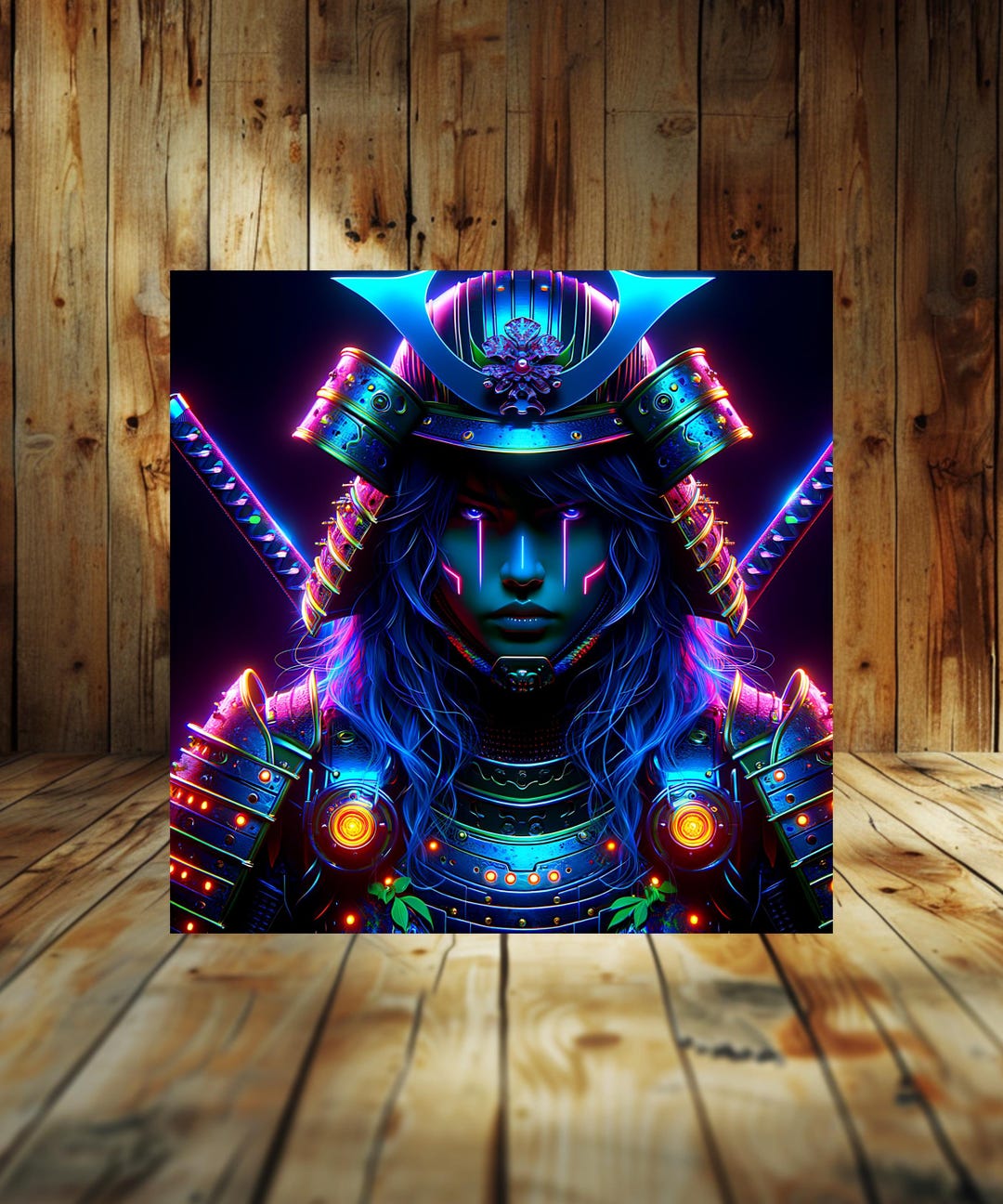 Cyberpunk Samurai Vinyl Sticker Pack: Neon Geisha, Kitsune, Oni Mask - Etsy