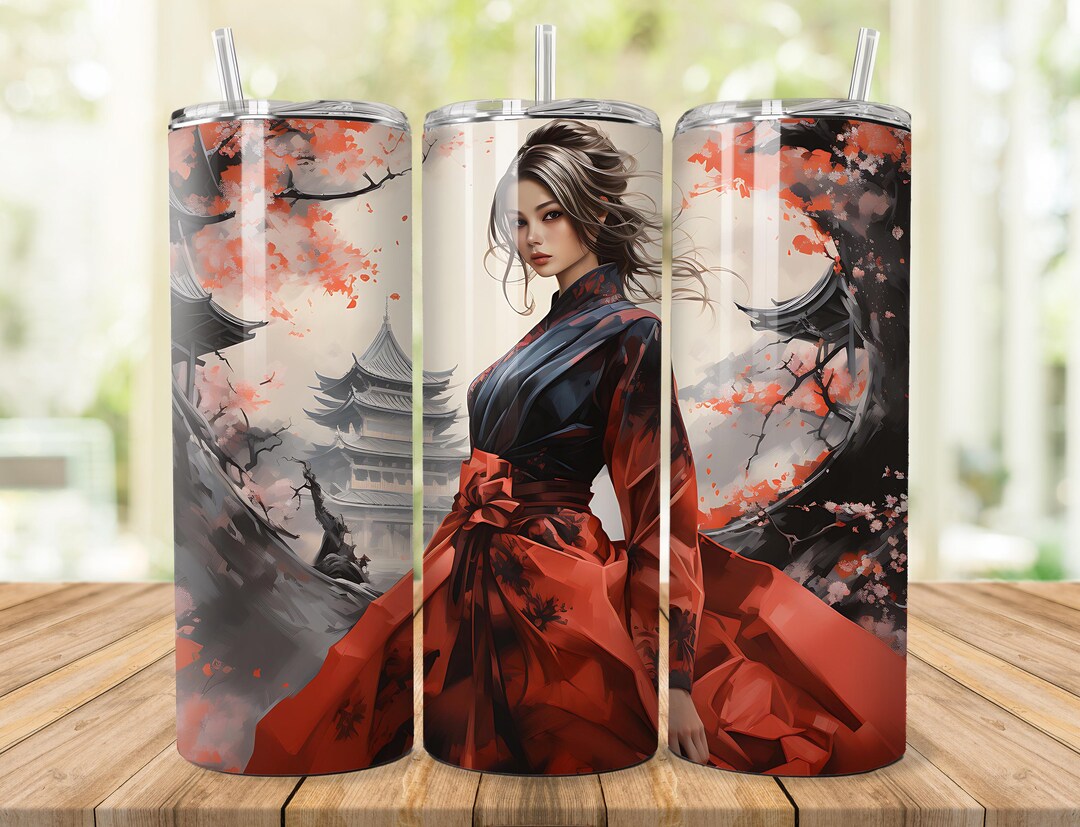 Geisha Kitsune 20oz Tumbler Sublimation Wrap – Instant Digital Download ...
