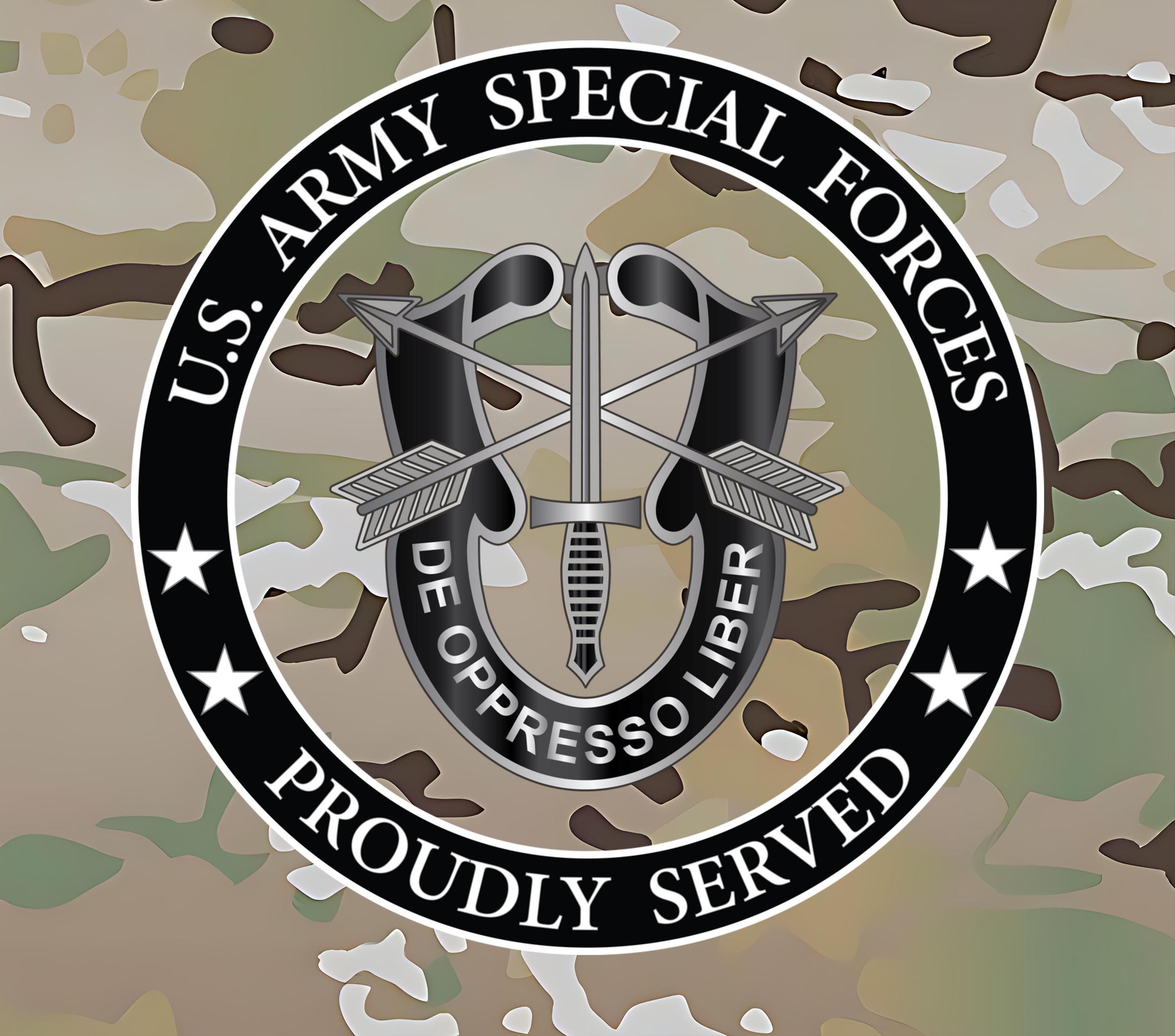 Bundle of 4 US ARMY Special Forces Design. Green Beret Logo " De ...