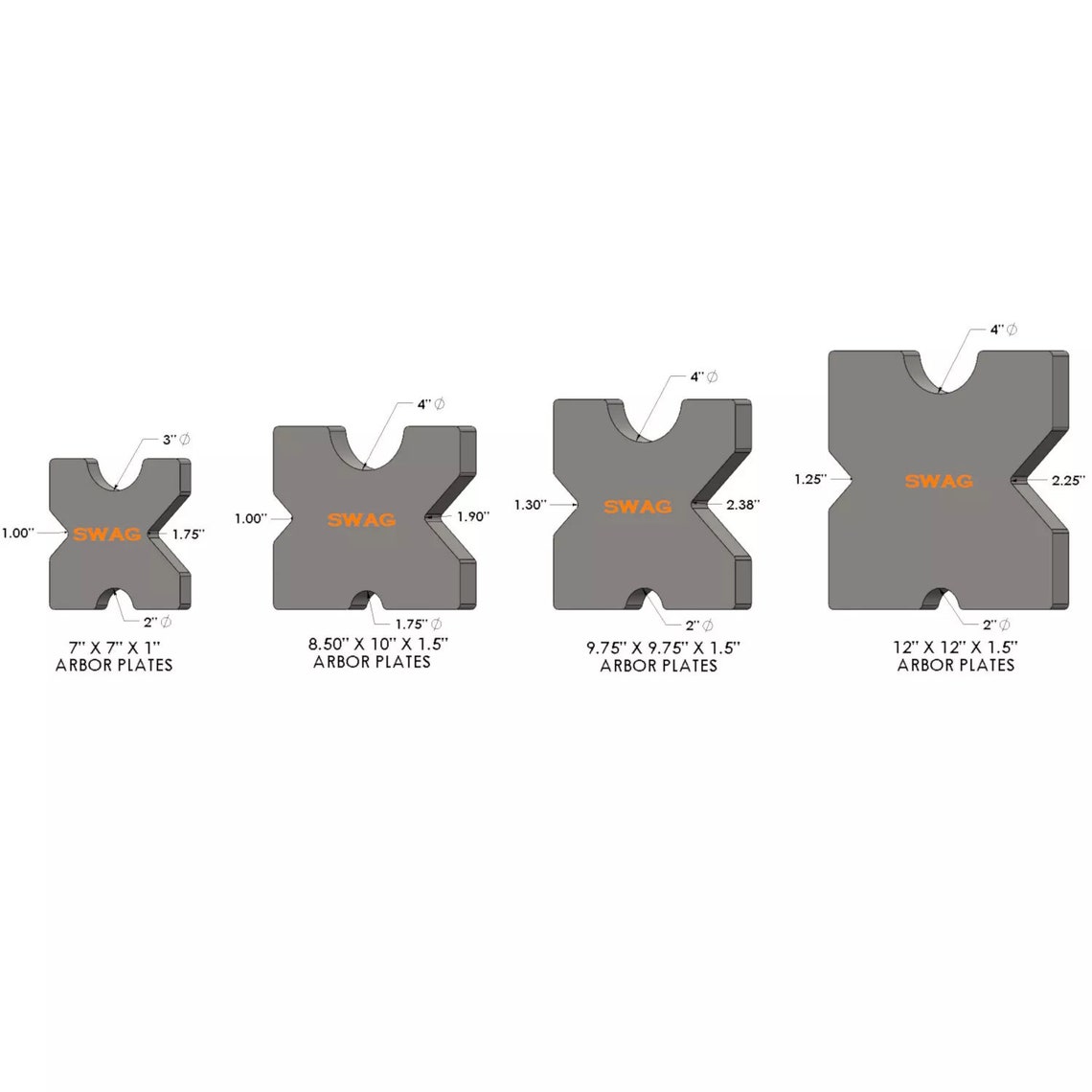 8.50" X 10" Machined Arbor Press Plates (pair) - Cut Out of High ...