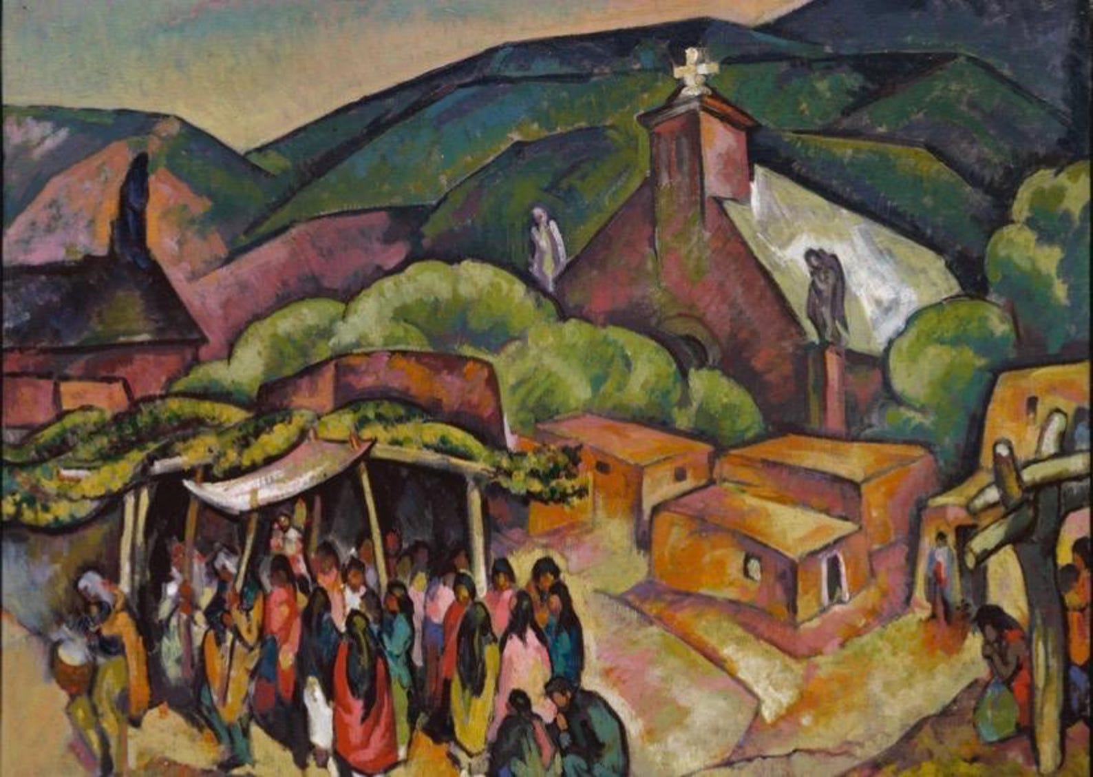 San Juan Pueblo Painting: Feast Day Celebration Art (digital Download ...