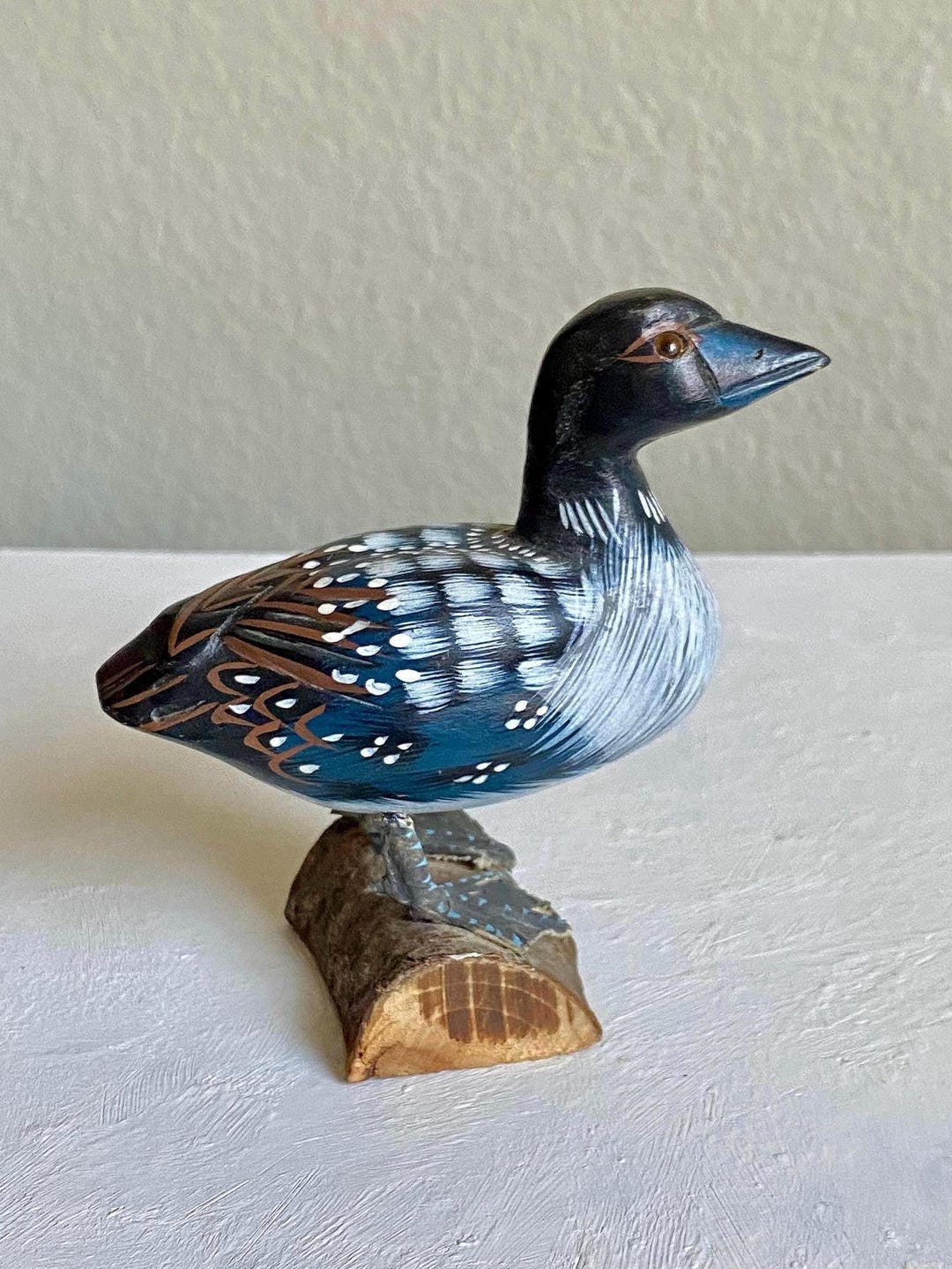 Hand-carved/hand-painted Wooden Loon Figurine – Rustic Wildlife/cabin ...