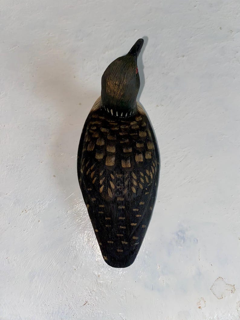 Vintage Handmade/hand Painted Wooden Loon - Loon Figurine - Rustic ...
