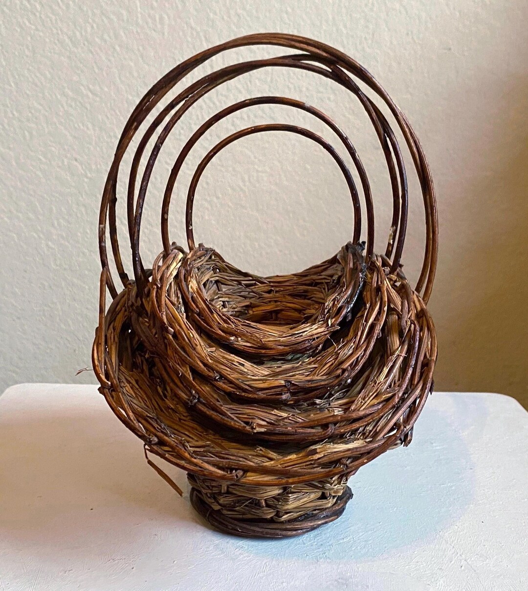 Set of Four Vintage Handmade Nesting Baskets - Rustic Decor - Etsy