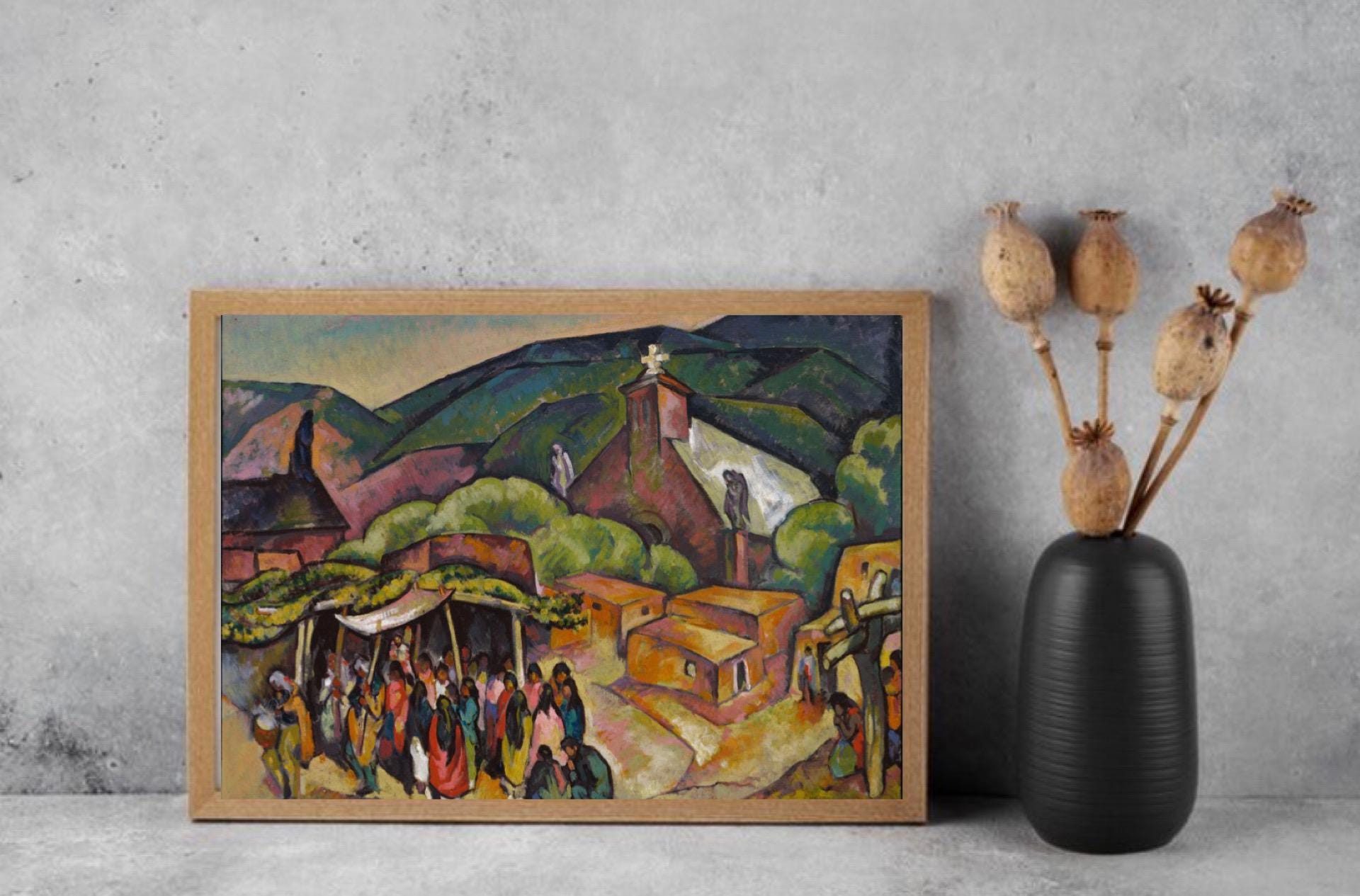 San Juan Pueblo Painting: Feast Day Celebration Art (digital Download ...