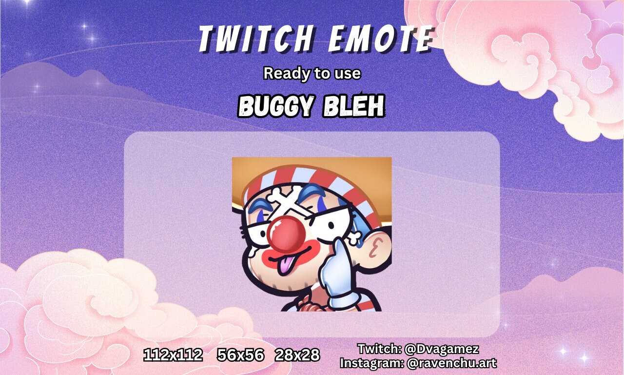 Buggy One Piece BLEH Emote - Etsy