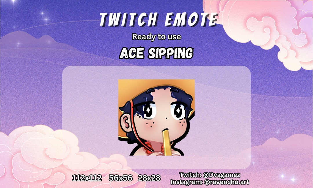 Ace One Piece Sipping Emote - Etsy