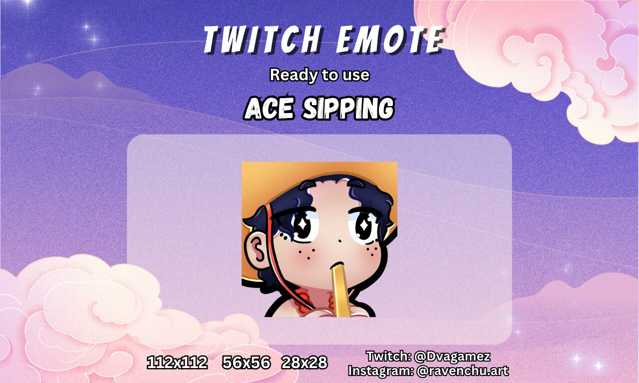 Ace One Piece Sipping Emote - Etsy