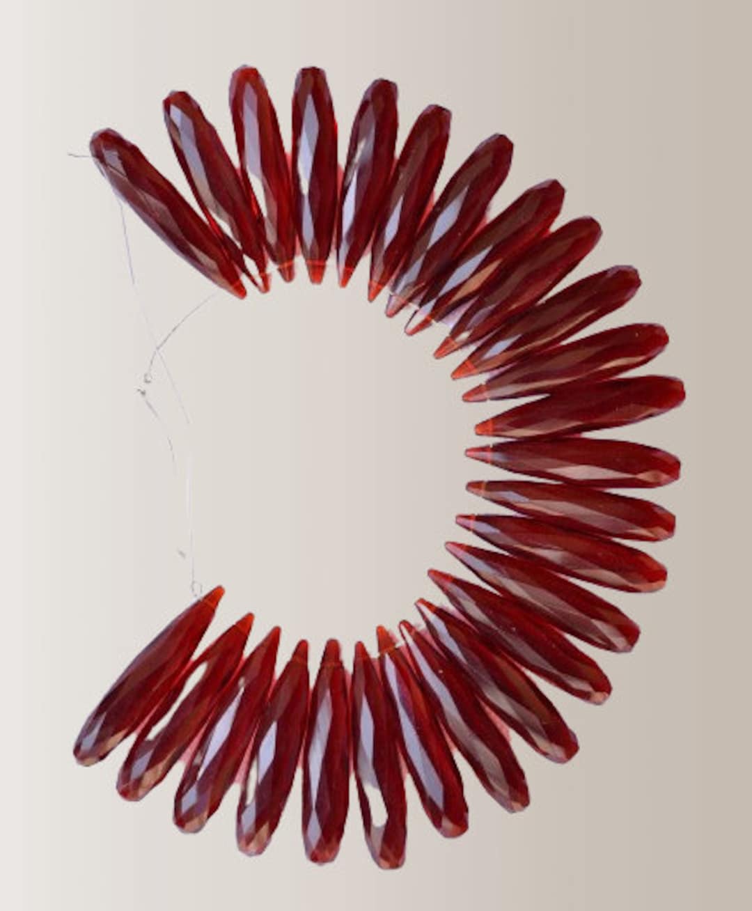 Red Ruby Hydro Quartz, Long Drop Shape, Red Color Hydro Quartz, Faceted ...