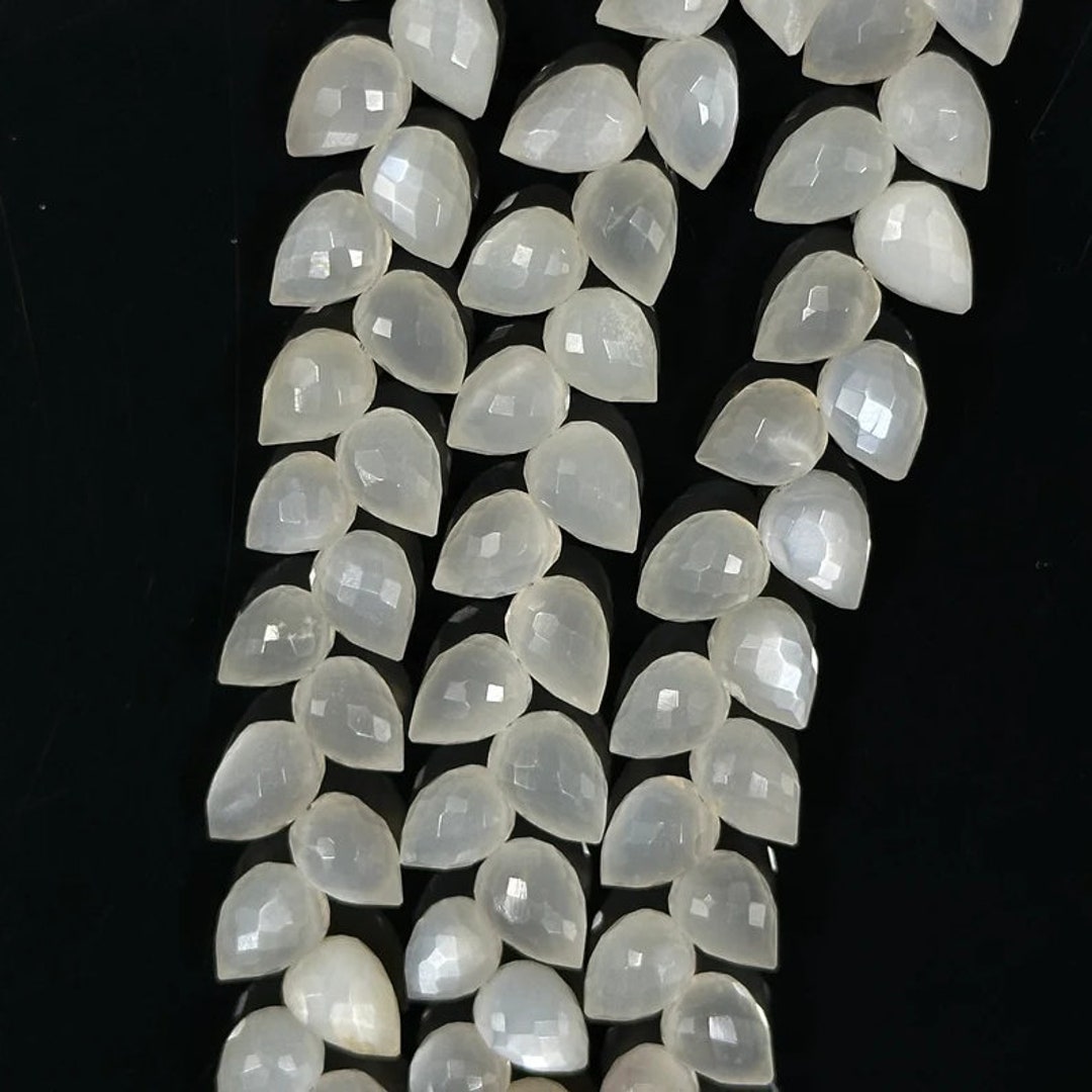 White Moonstone Faceted Drop Beads, Faceted Teardrop Shape Moonstone ...