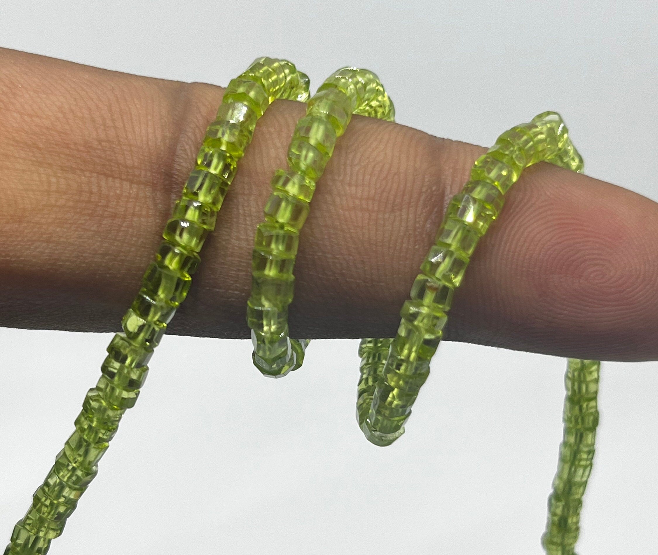 AAA Quality Paridot Faceted Beads ,olive Green Peridotbeads , 100% ...